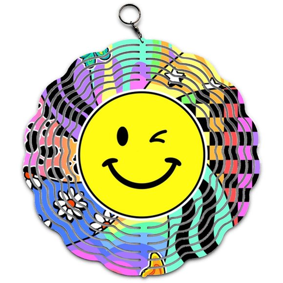 Design | Playful Smiley Face Psychedelic Design Wind Spinner | Poshmark